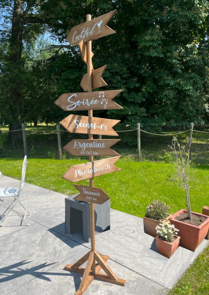 Panneau directionnel personnalisable - Le temps des Amours